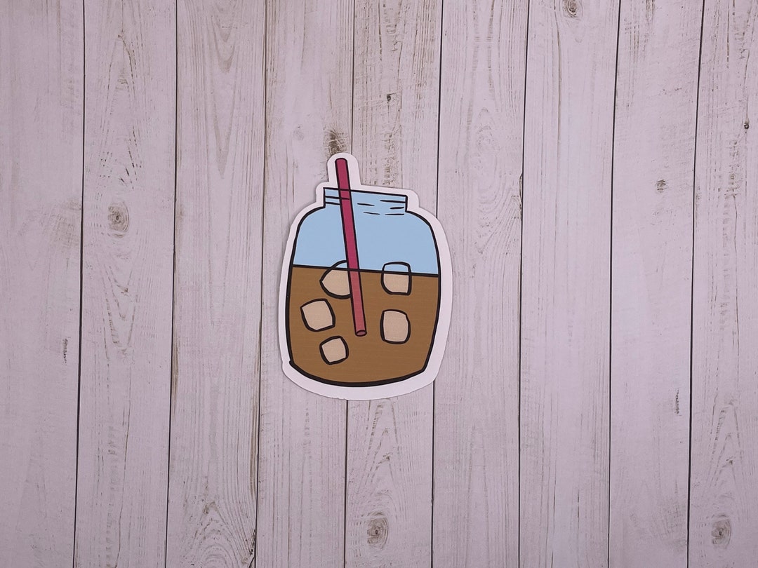 Iced Coffee in Jar Sticker - Etsy
