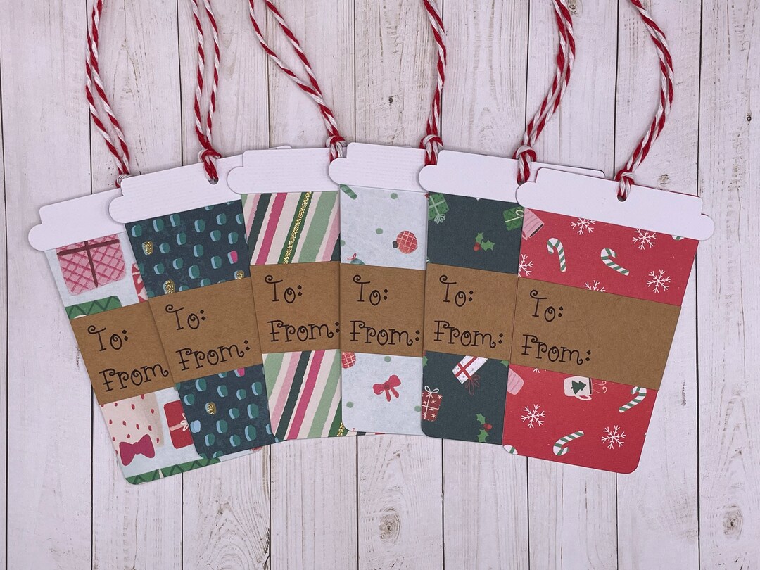Coffee Cup Christmas Gift Tags Set of 6 - Etsy