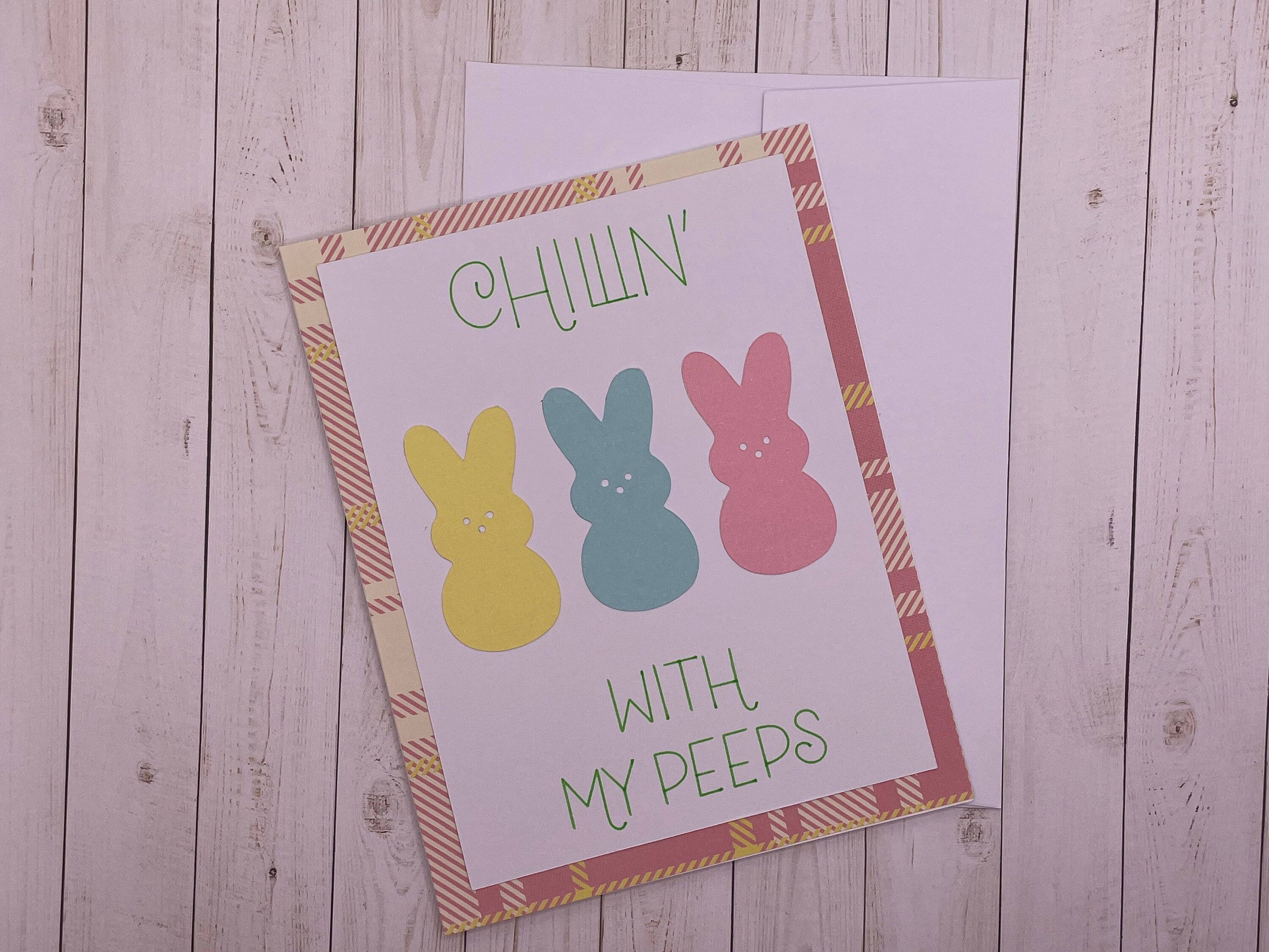Handmade Easter Card, Chillin' With My Peeps, Bunny Peeps Card - Etsy