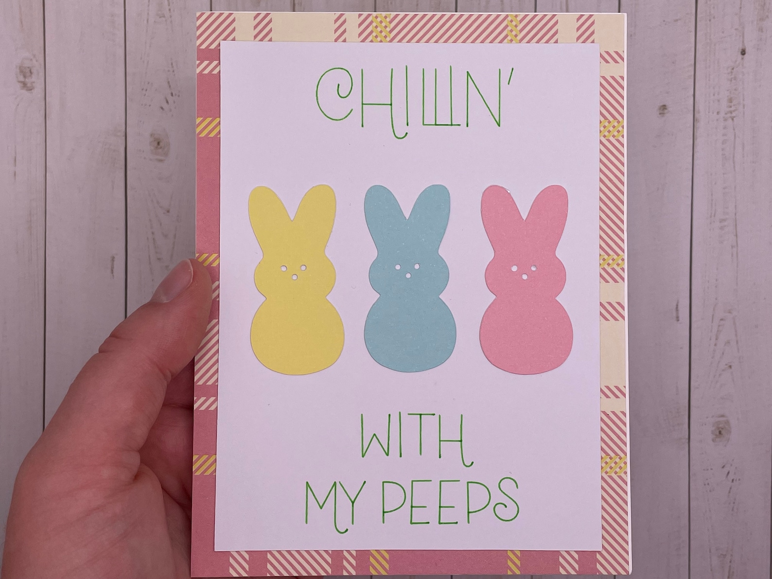 Handmade Easter Card, Chillin' With My Peeps, Bunny Peeps Card - Etsy