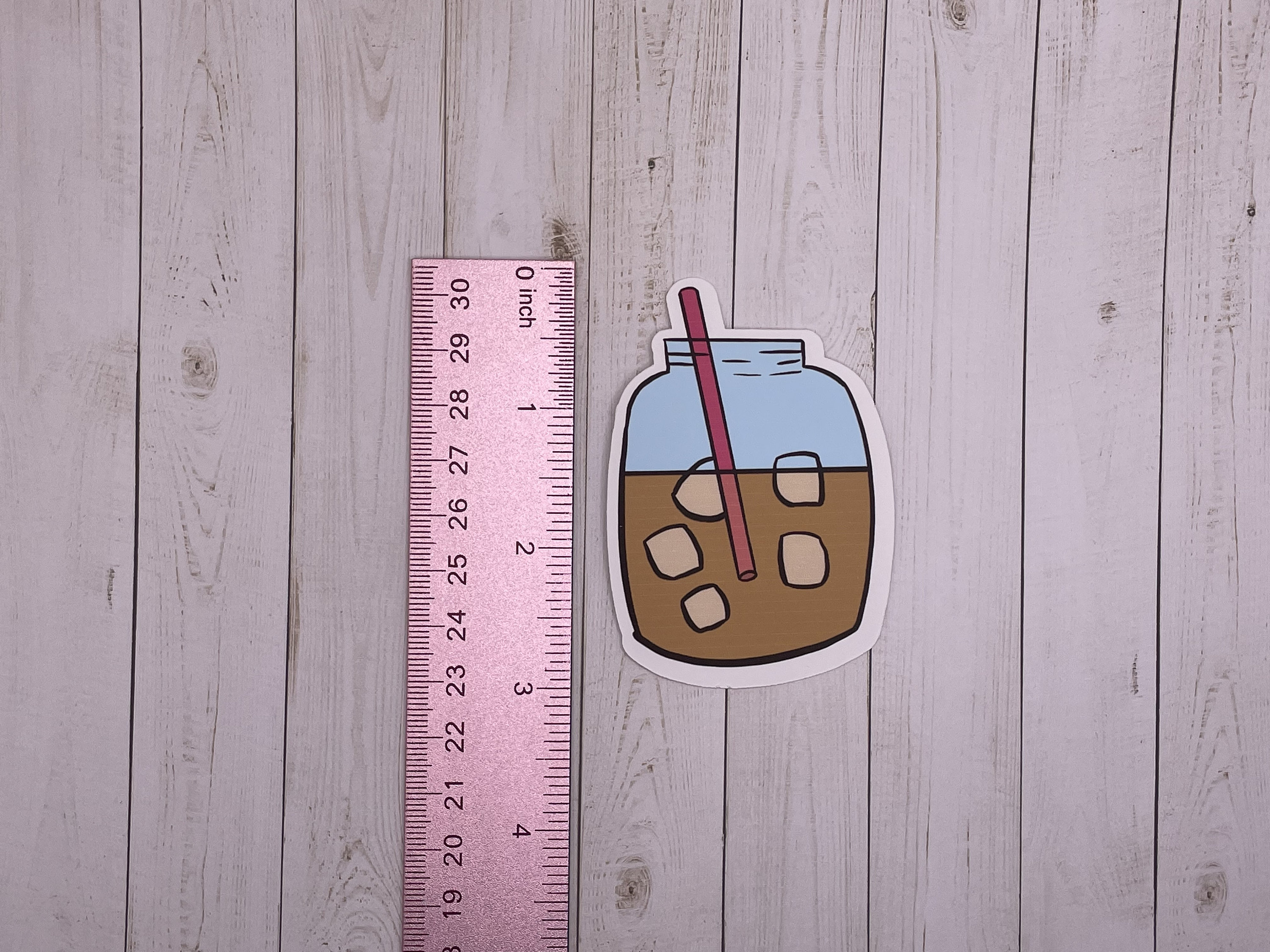 Iced Coffee in Jar Sticker - Etsy