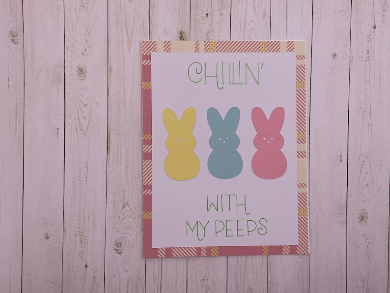 Handmade Easter Card, Chillin' With My Peeps, Bunny Peeps Card - Etsy