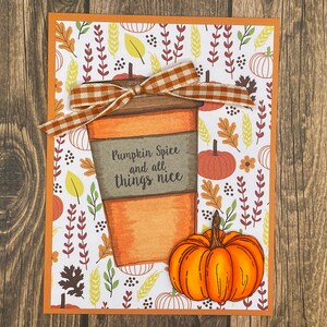 Fall Greeting Card, Pumpkin Spice and All Things Nice Coffee Cup - Etsy