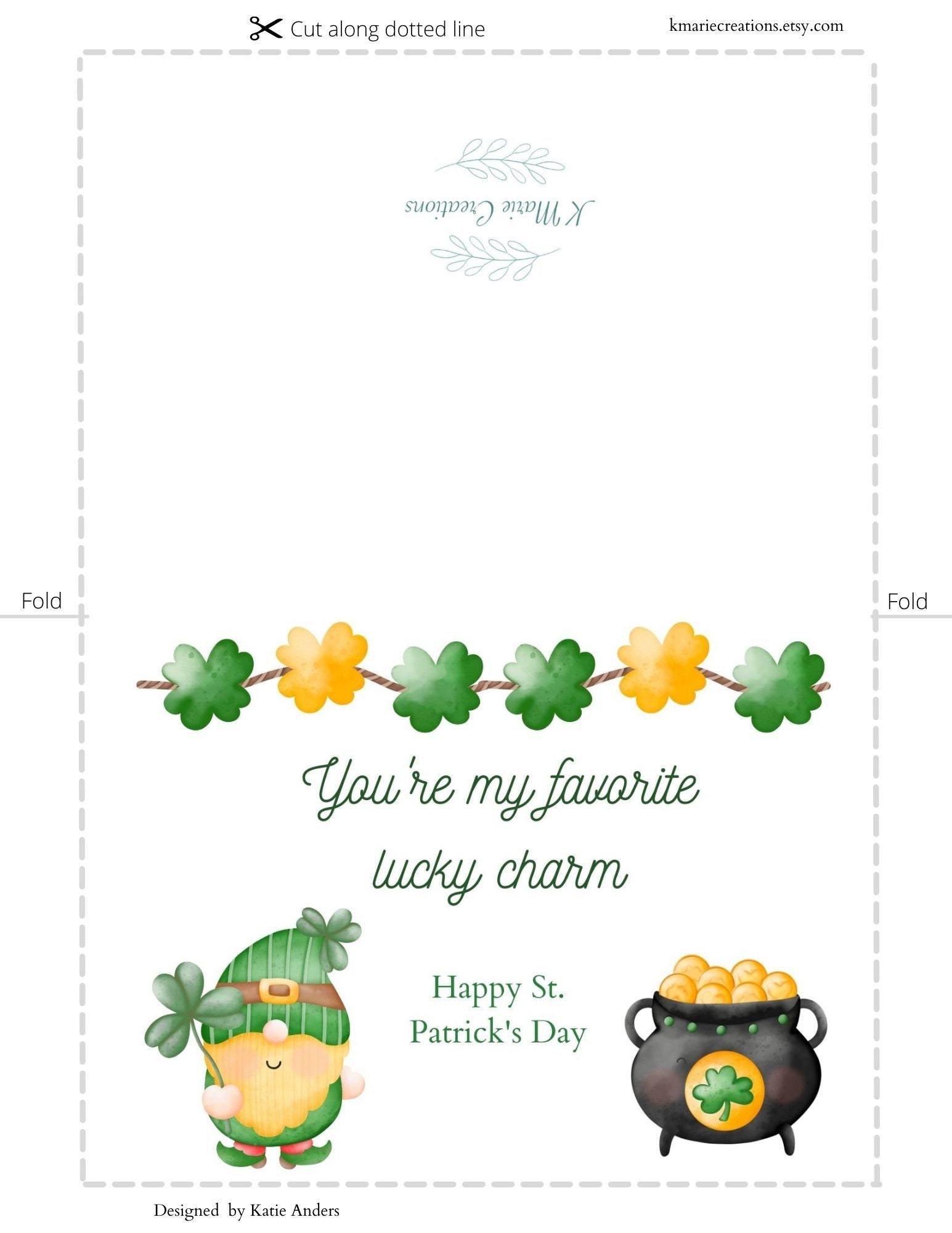Printable St Patrick's Day Card, You're My Favorite Lucky Charm - Etsy