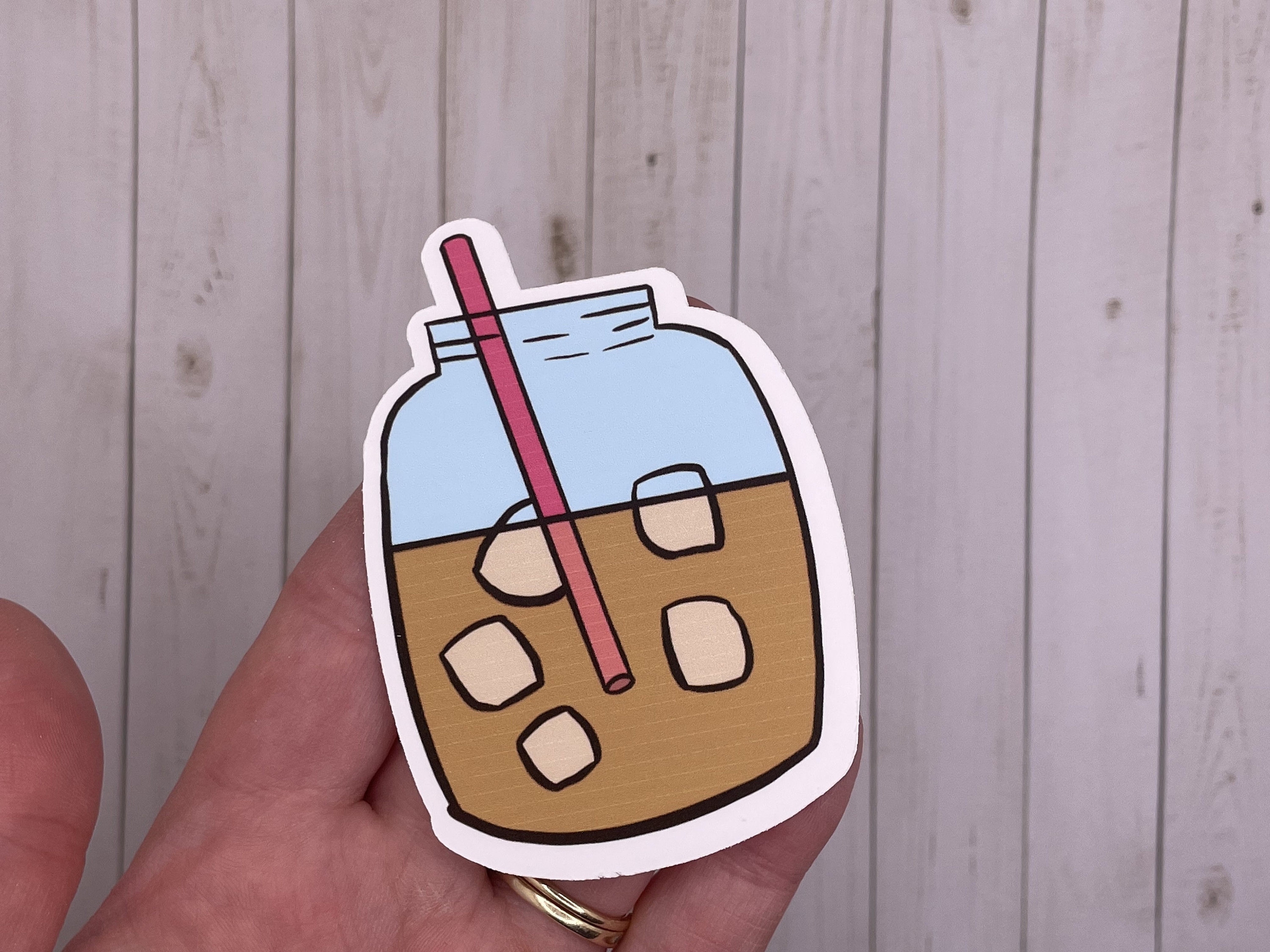 Iced Coffee in Jar Sticker - Etsy