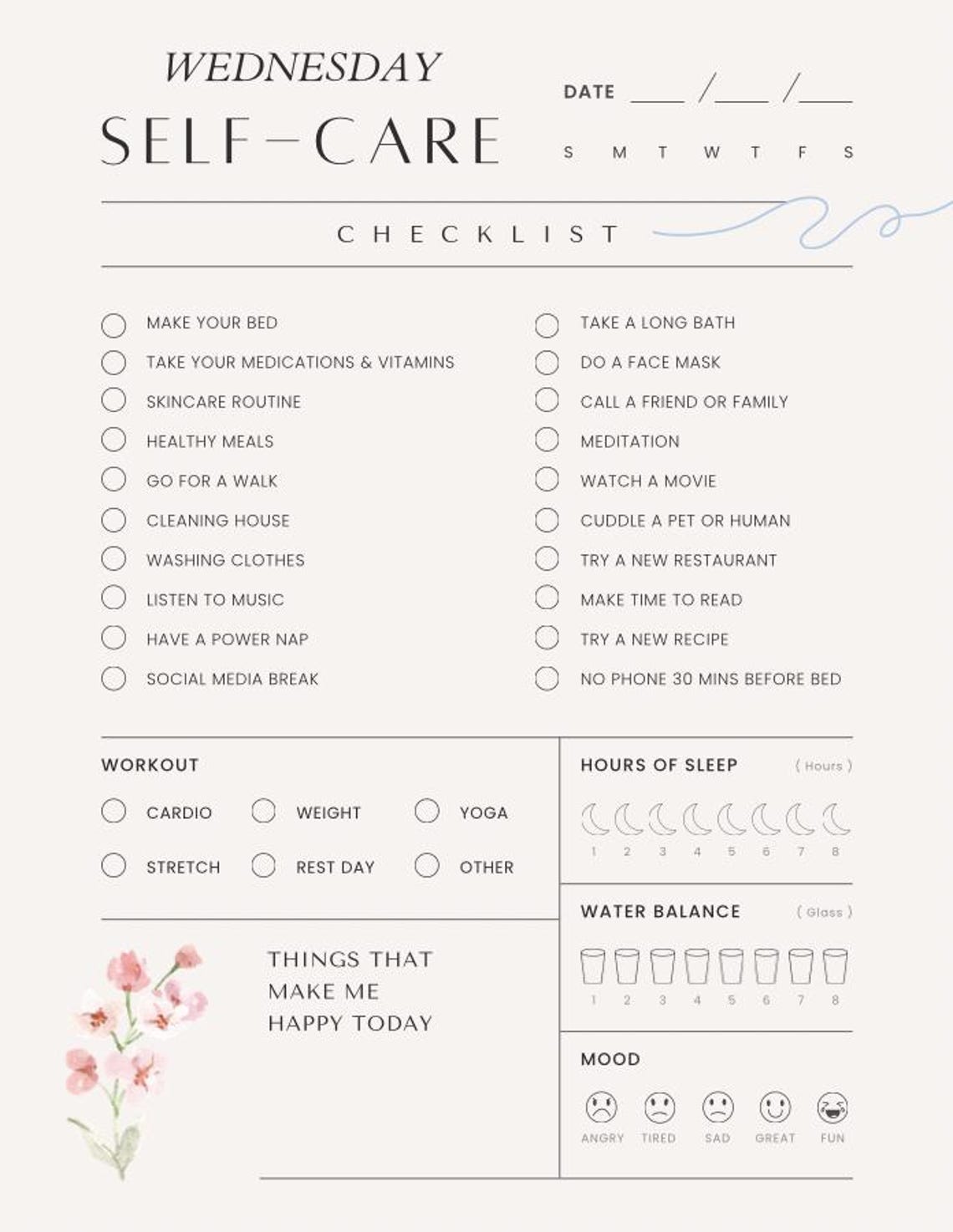 Weekly Self-care Planner - Etsy