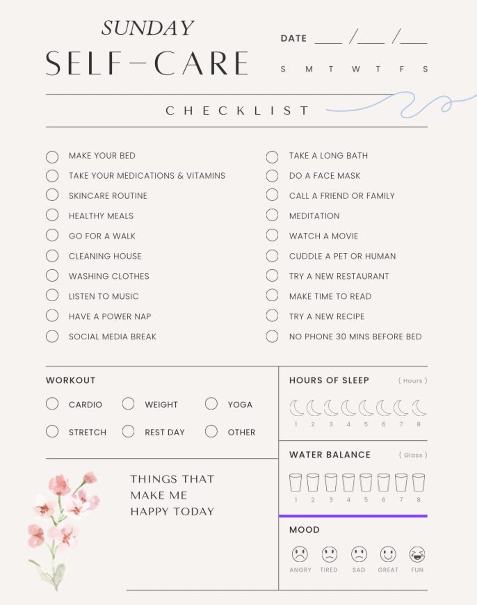 Weekly Self-care Planner - Etsy