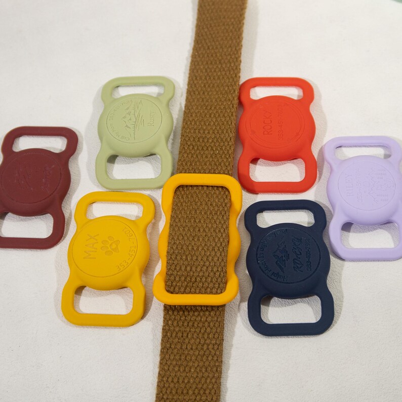 Pet AirTag Collar Holder, Custom Engraved Air Tag Case for Dog Cat ...