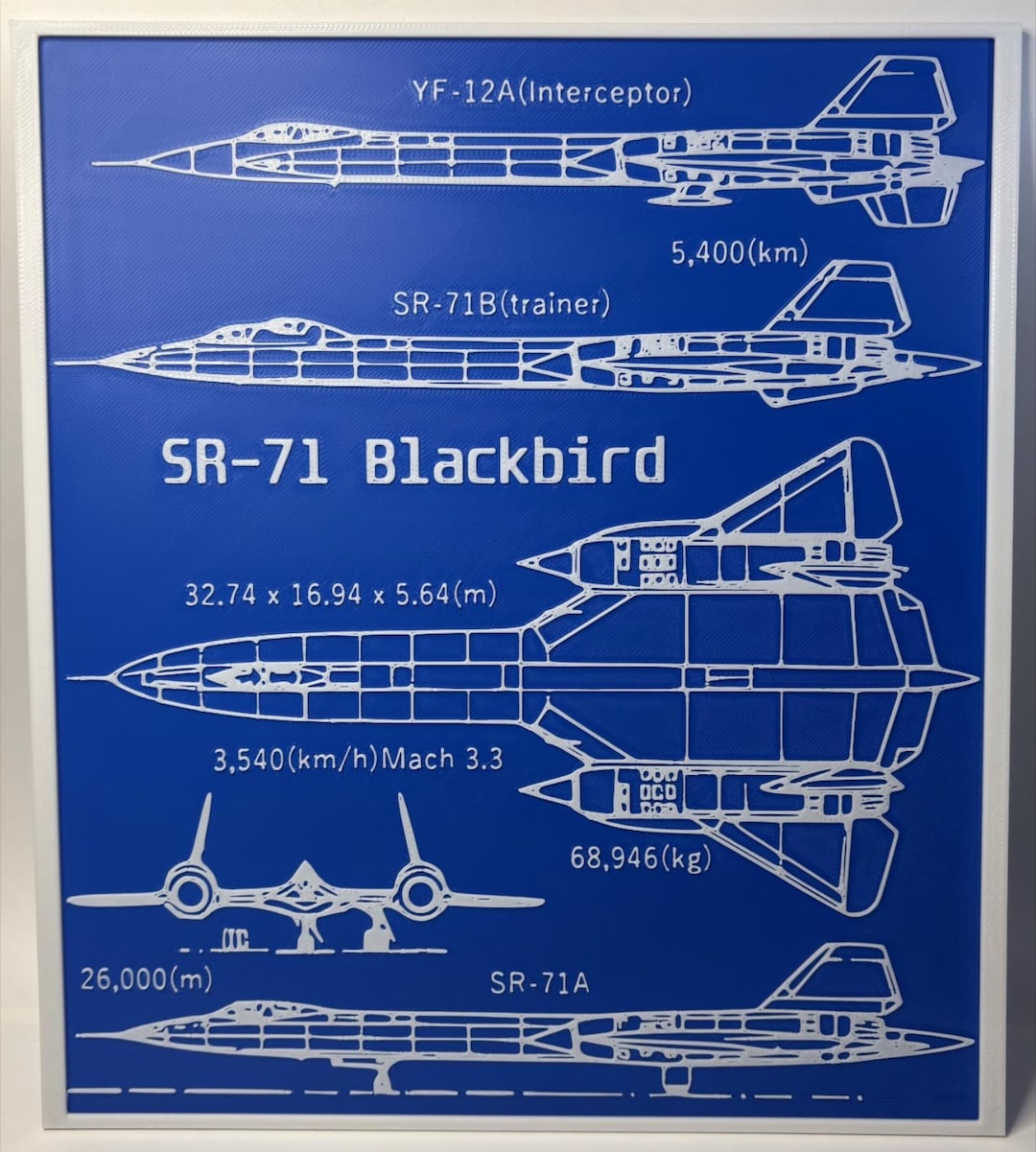 3d-printed SR-71 Blackbird Blueprint Technical Drawing - Etsy