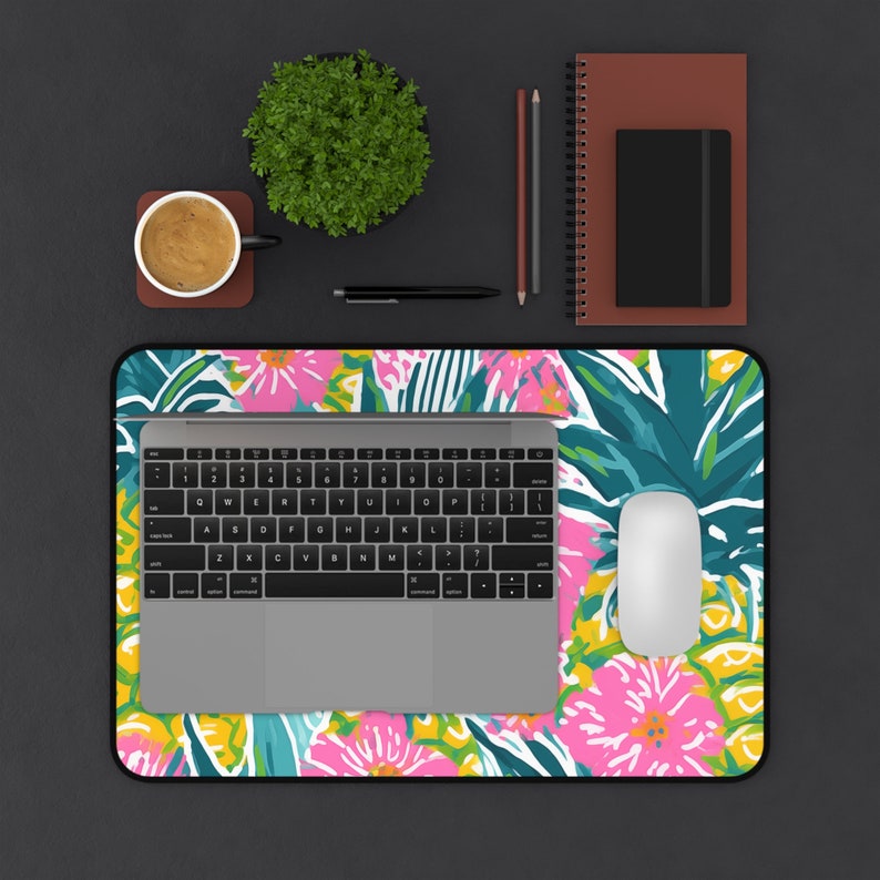 Desk Mat, Multi-colored, Hawaiian Print, Office Decor, Workspace, Home ...