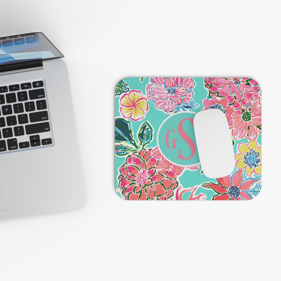 Monogrammed Mouse Pad, Tropical, Floral, Mousepad, Mother's Day ...