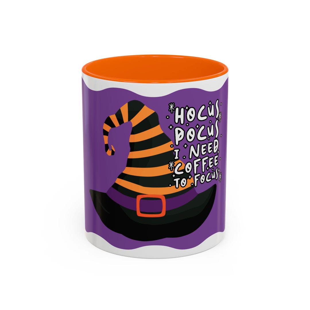 Hocus Pocus Coffee Mug: Witch Hat Design, Funny Caffeine Saying - Etsy
