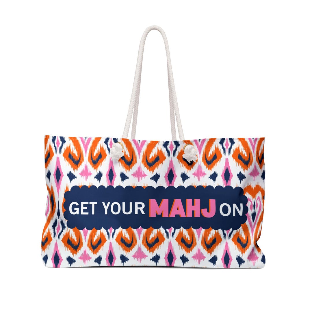 Mahjong Tote Bag, Travel Mahjong, Get Your Mahj On, Oversized, Tiles ...