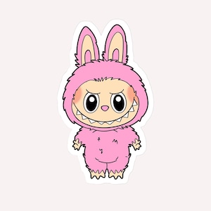 Labubu Pink Sticker Vinyl Matte Pop Mart - Etsy