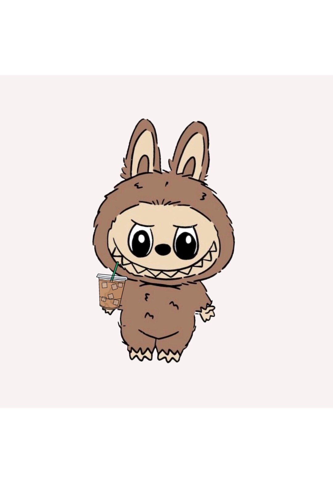 Labubu Iced Coffee Brown Sticker Pop Mart Vinyl Matte - Etsy