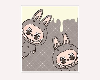 Labubu Hood Sticker Matte Pop Mart - Etsy
