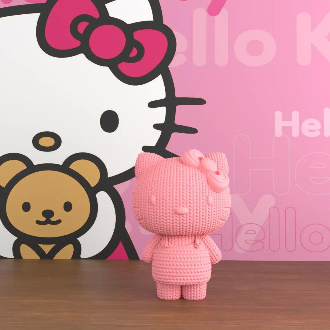 Hello Kitty 3d Print Crochet Knit - Etsy