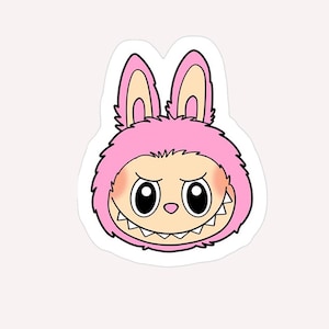 Labubu Pink Sticker Vinyl Matte Pop Mart - Etsy UK