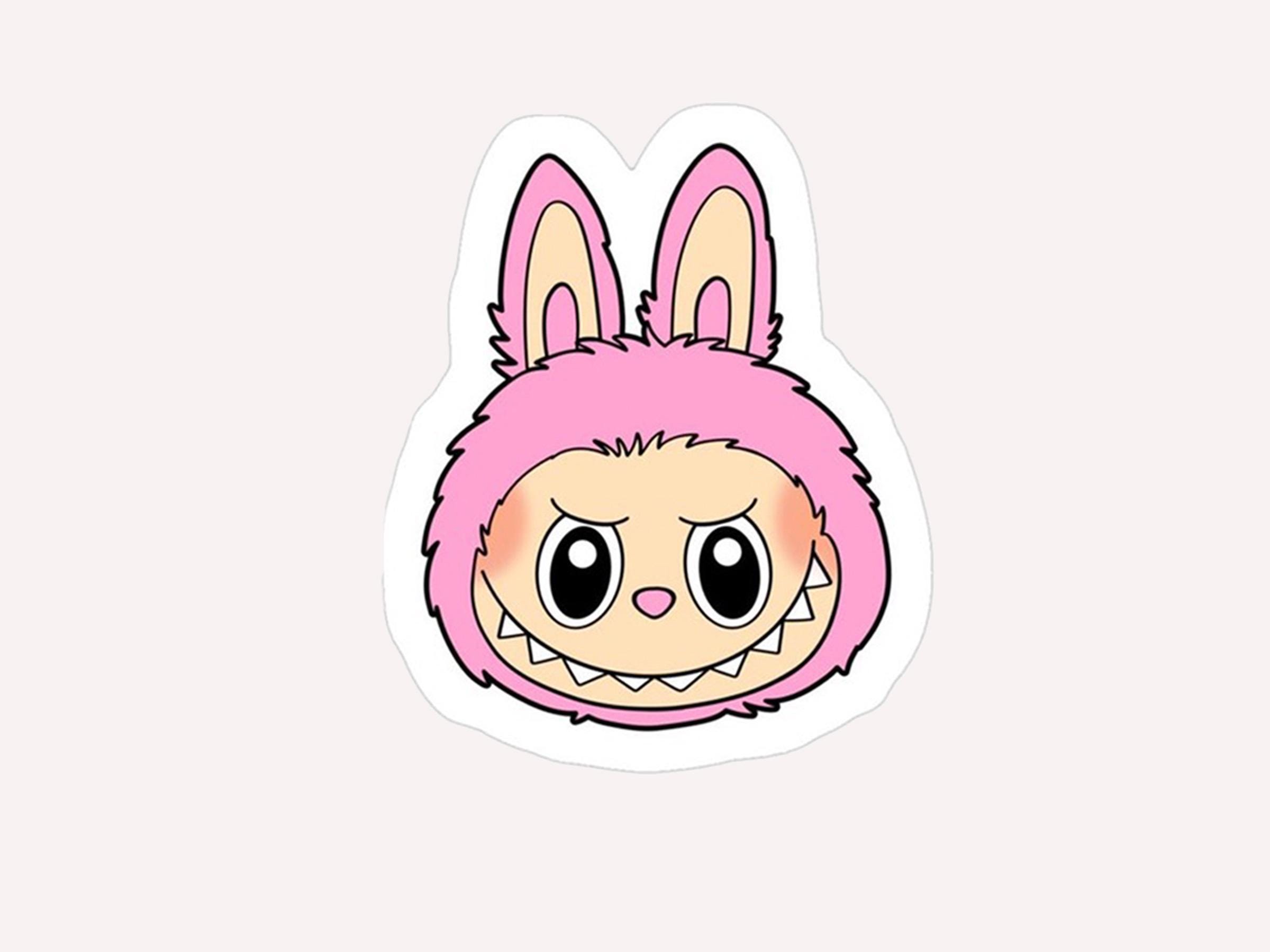 Labubu Pink Sticker Vinyl Matte Pop Mart - Etsy