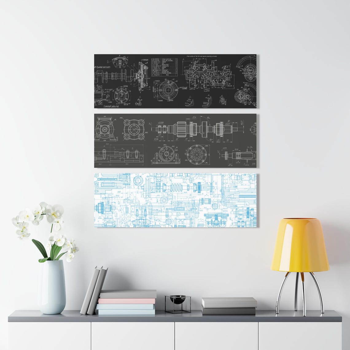 Engineering Technical CAD Drawings Wall Art, Office Decor, Engineer ...