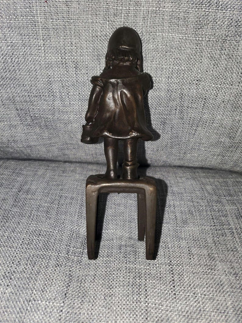 Juan Clara Small Bronze Girl on Stool With Shoe 5.5 Inches - Etsy