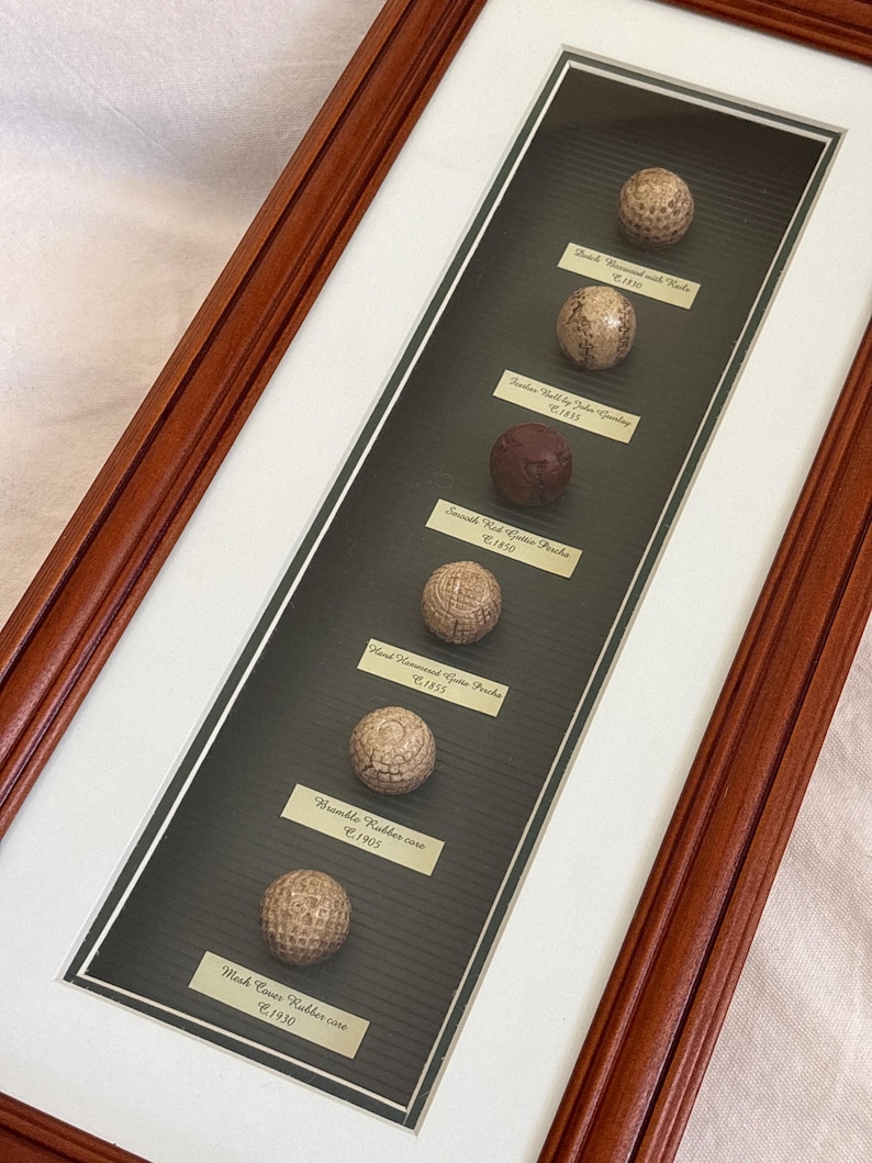 Vintage Golf Ball Evolution Shadow Box Framed Display | Antique Style ...