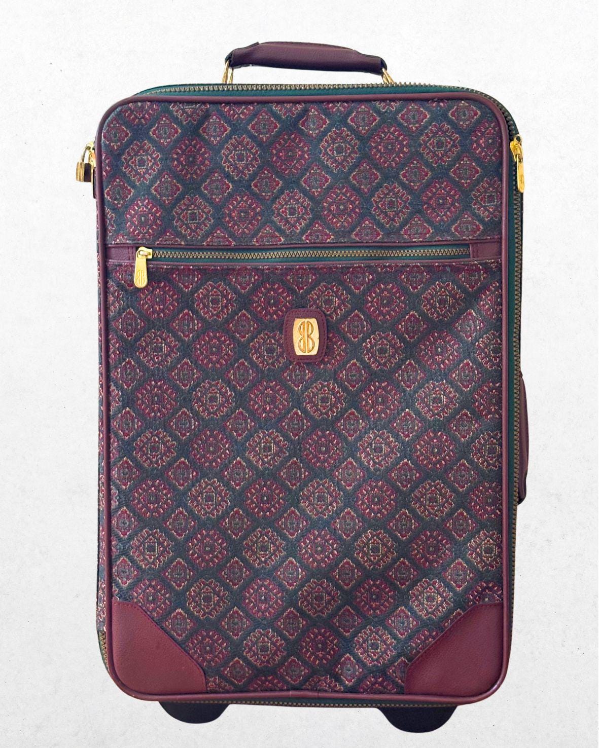 1980s Vintage Bill Blass Medium Size Rolling Suitcase Excellent Condition - Etsy