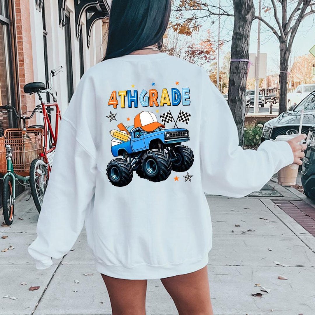 Fourth Grade Boys Monster Truck Teacher Back to School Kids Png, First ...