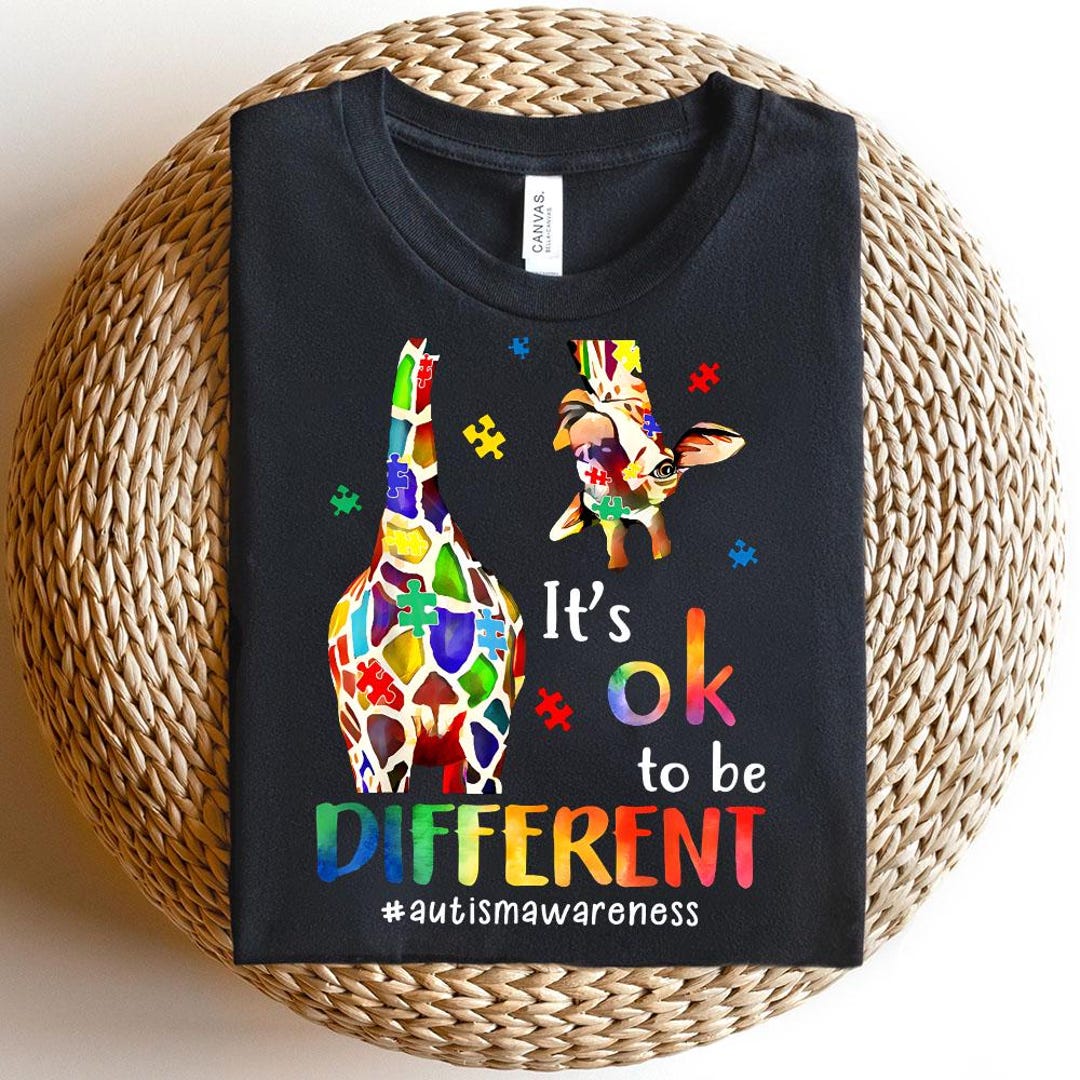 Autism Awareness Cute Giraffe Animal Png, Its Ok to Be Different Png ...