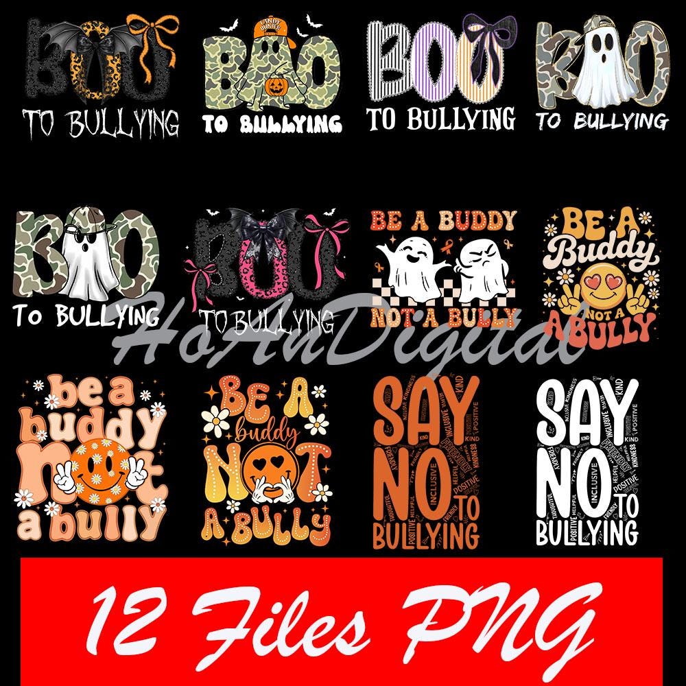 10+ Boo to Bullying Png Bundle, Halloween Orange Anti Bully Unity Day ...