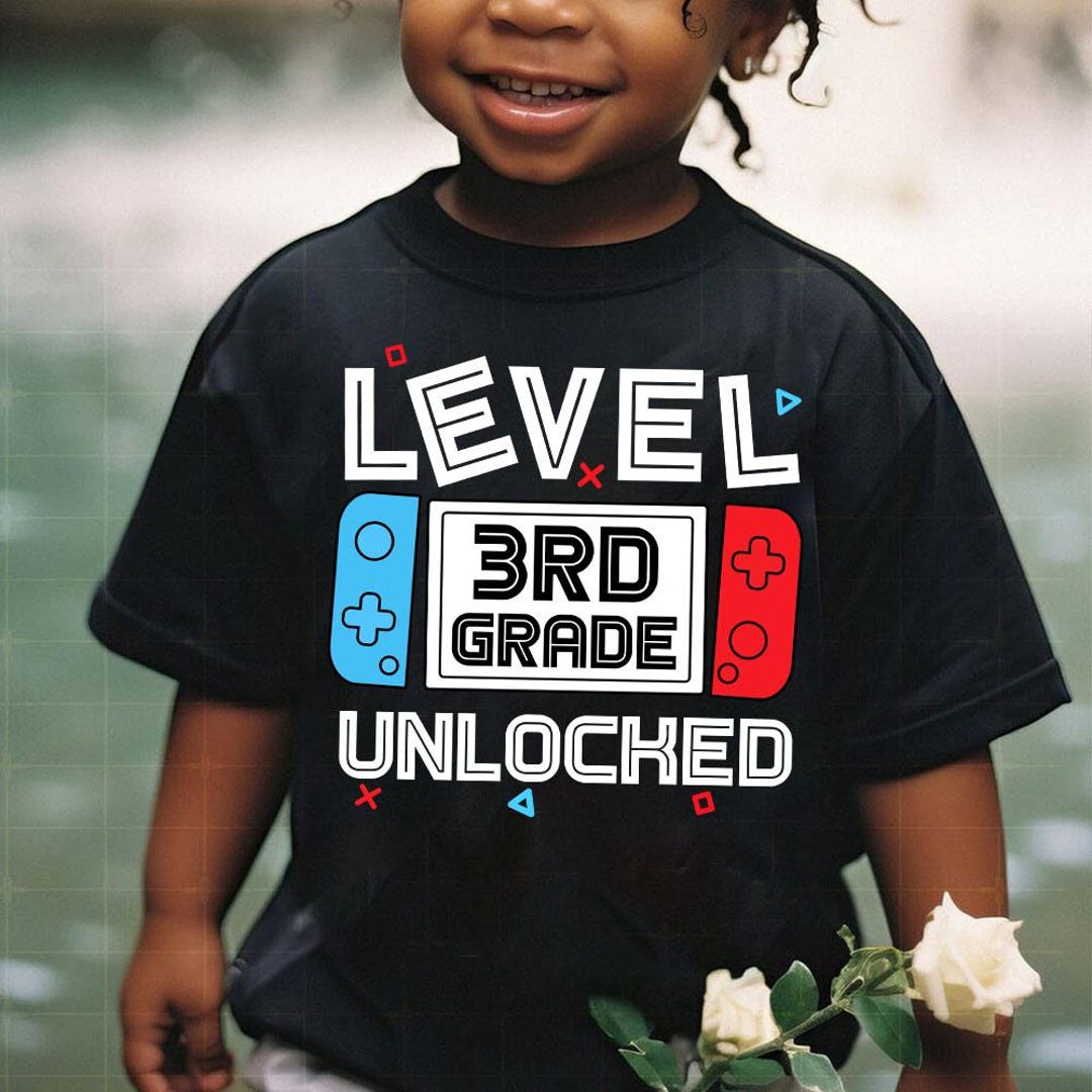 Level 3rd Grade Unlocked Back to School First Day Boys Kids Png, Back ...