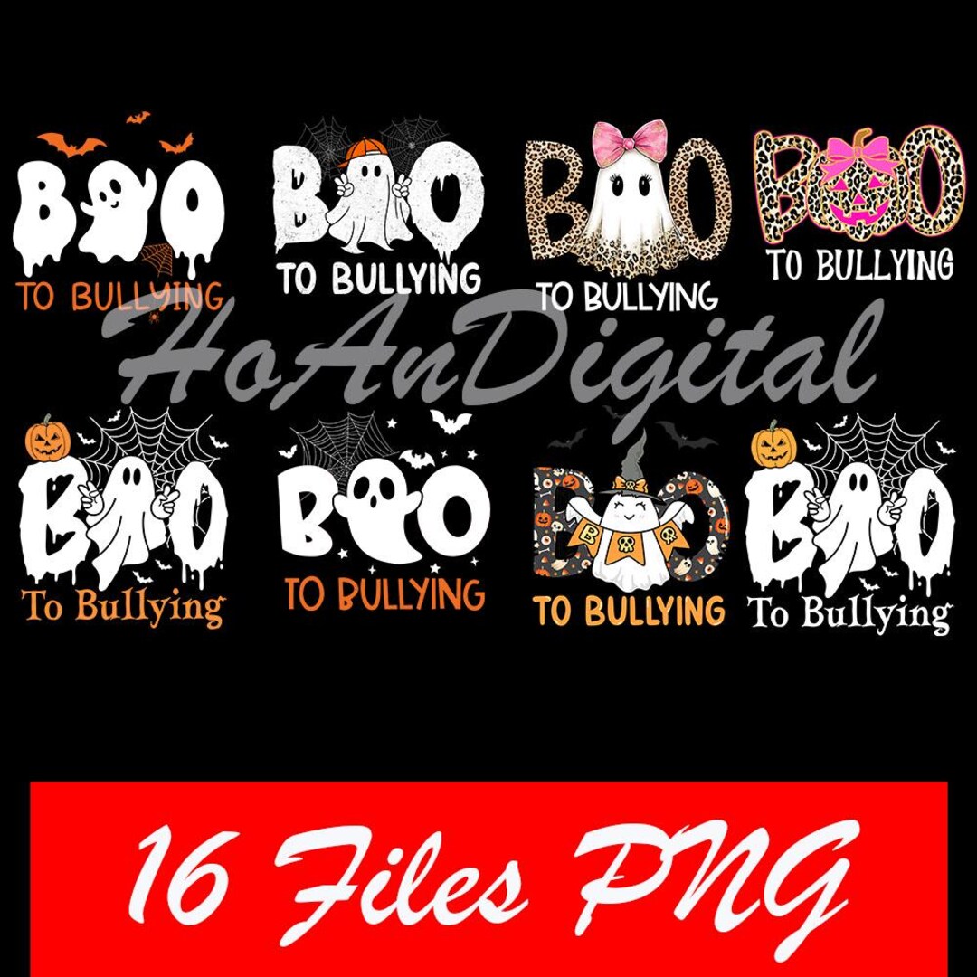 15+ Boo to Bullying Png Bundle, Halloween Orange Anti Bully Unity Day ...