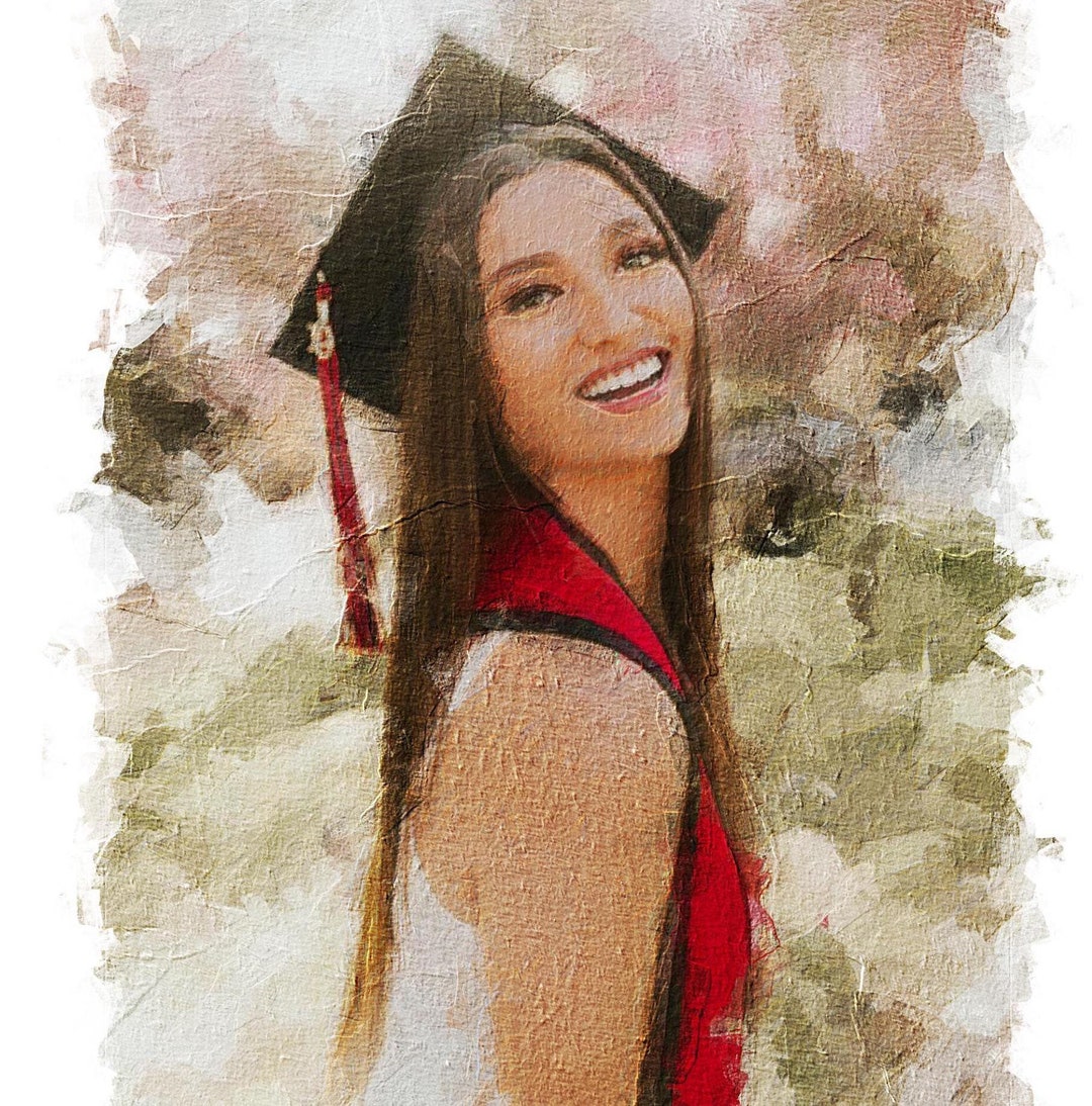Custom Graduation Framed Oil Painting Customization Watercolor Painting ...