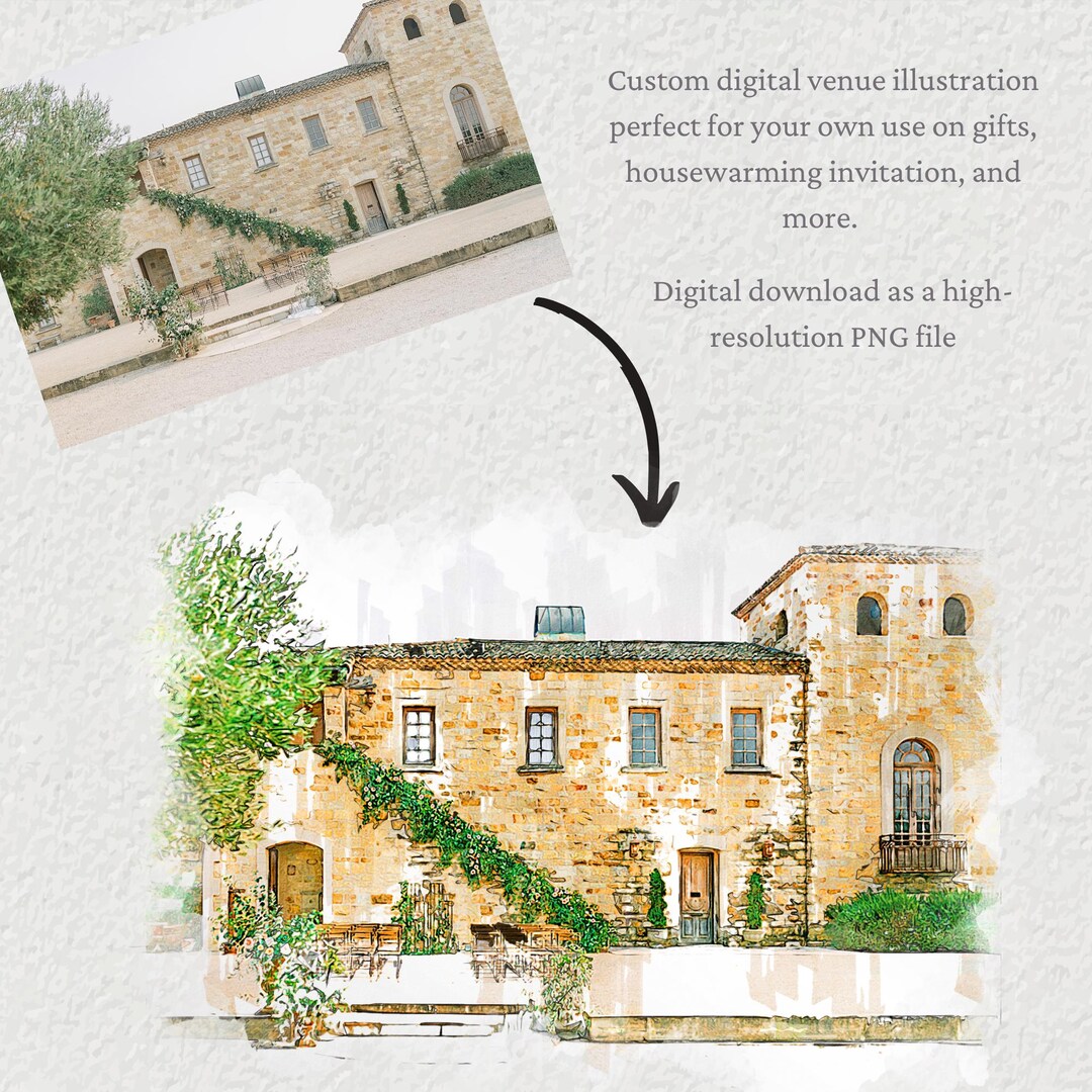 Custom House Warming Invitation With House Portrait, Digital ...