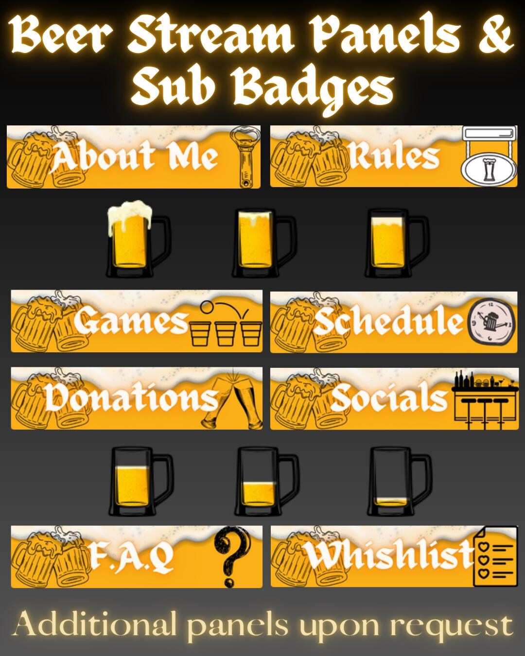 Beer Stream Panels(12): Subscription Badges(6) (digital Download) - Etsy