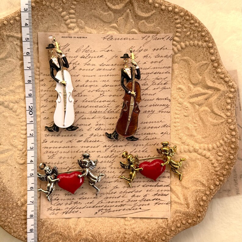 Valentine's Day Cupid Heart Brooch, Romantic Cherub Pin for Her ...
