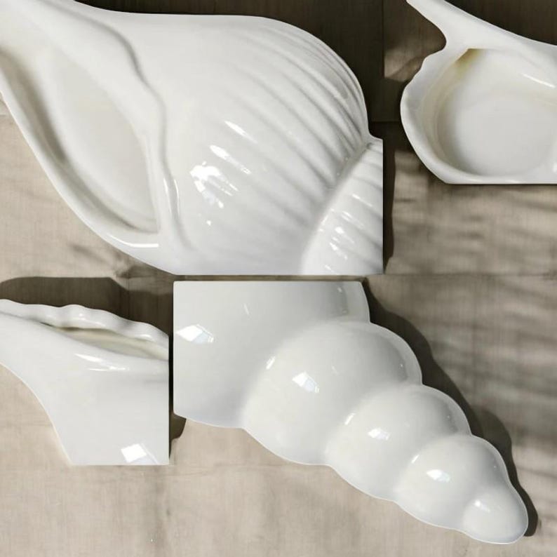Ceramic Sea Shell Vase: Modern White Wall Hanging Decor - Etsy