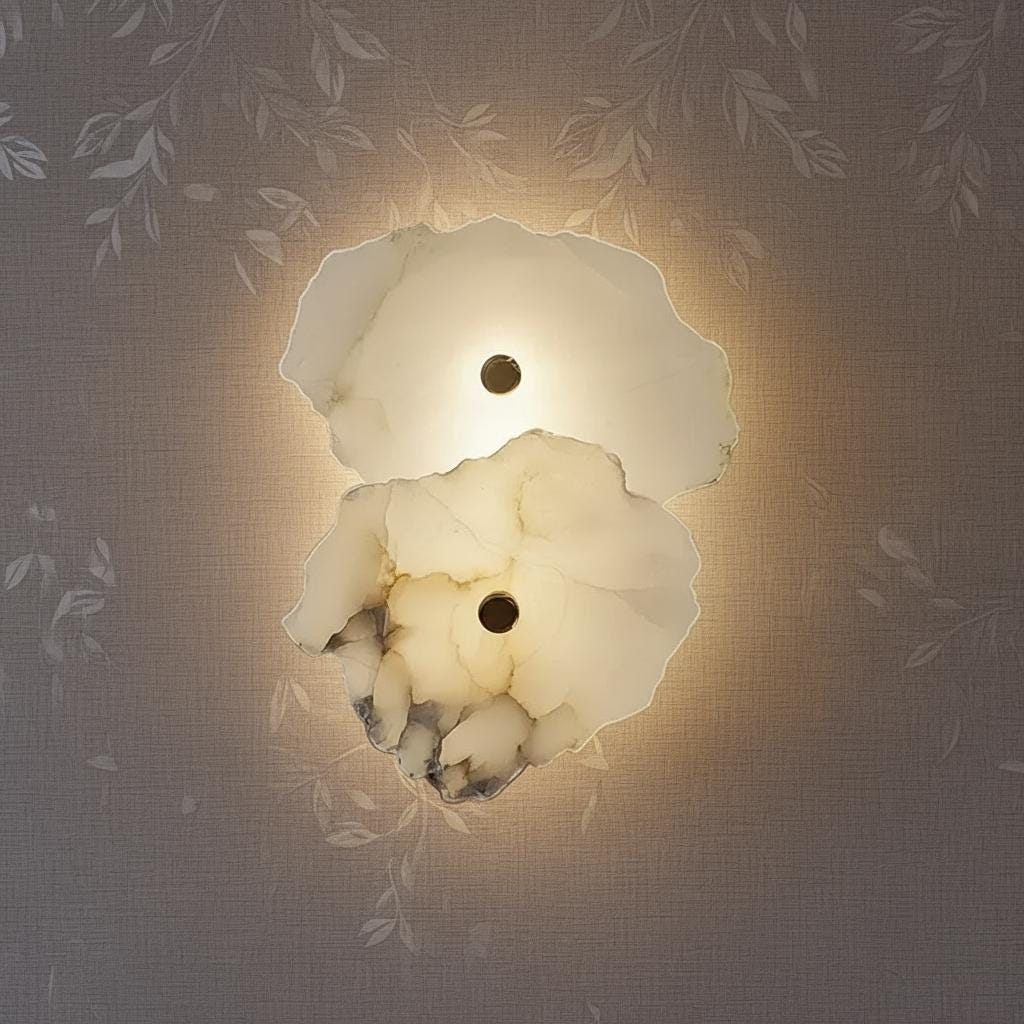 Modern Marble LED Wall Lamp – Irregular Stone Light Fixture for Bedroom ...