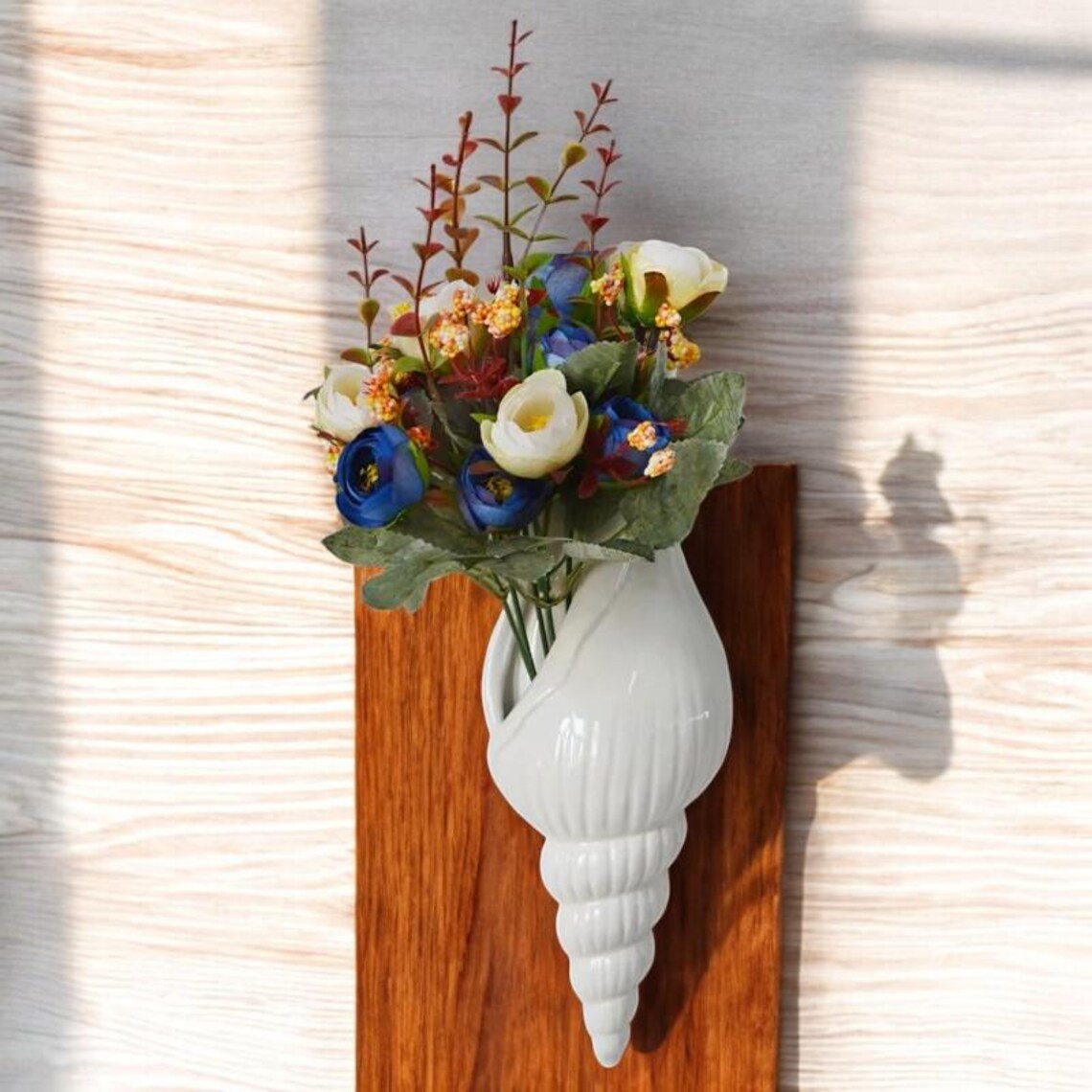 Ceramic Sea Shell Vase: Modern White Wall Hanging Decor - Etsy