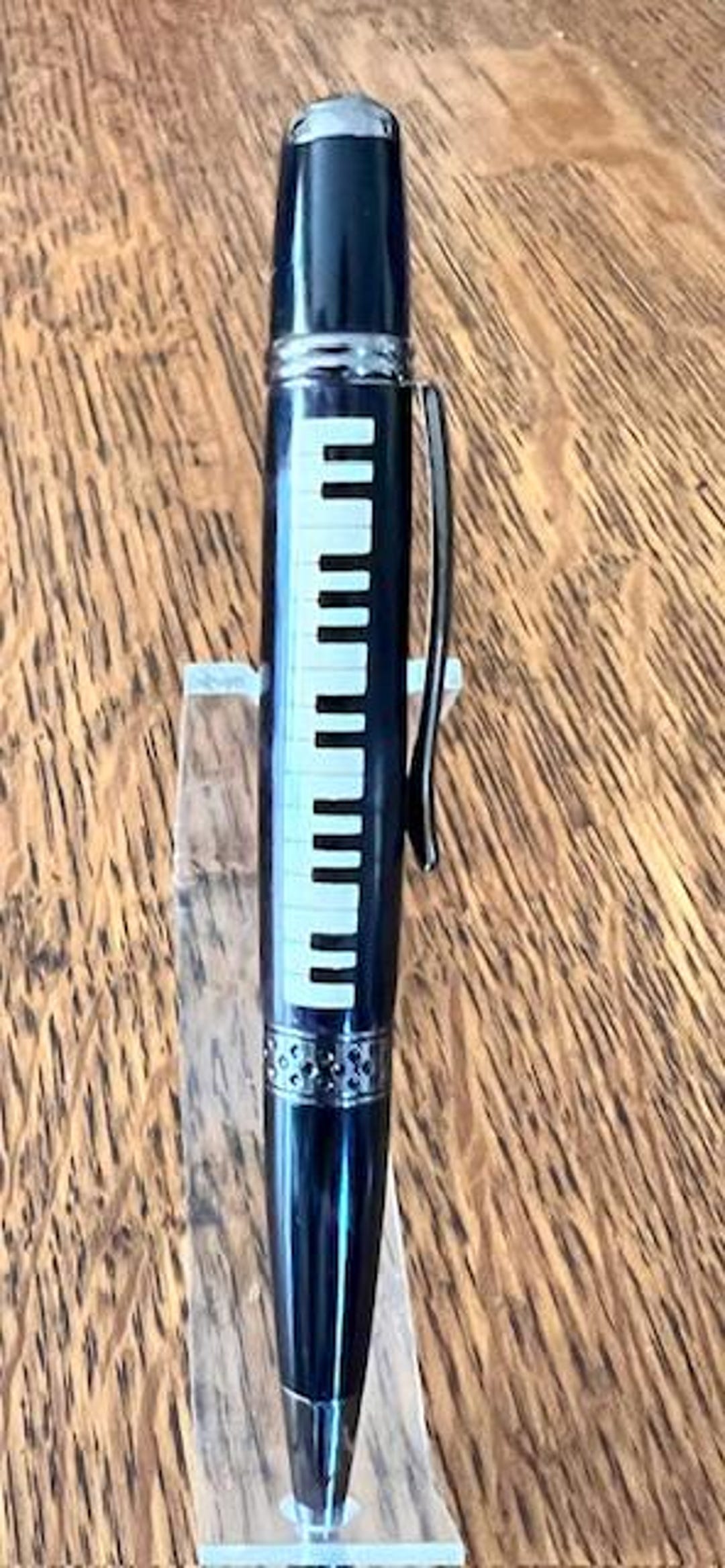 READY TO SHIP Piano Keys Inlay Pen Gunmetal Mesa Pen Hand Crafted and ...