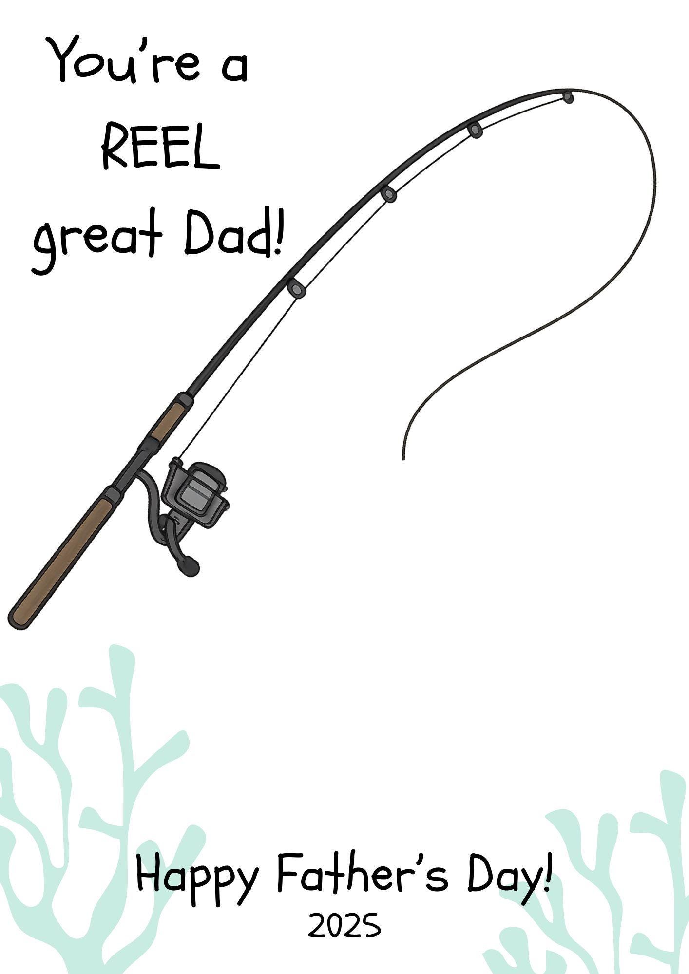 Fishing Handprint Printable Father's Day Craft Printable Kids Gift for ...