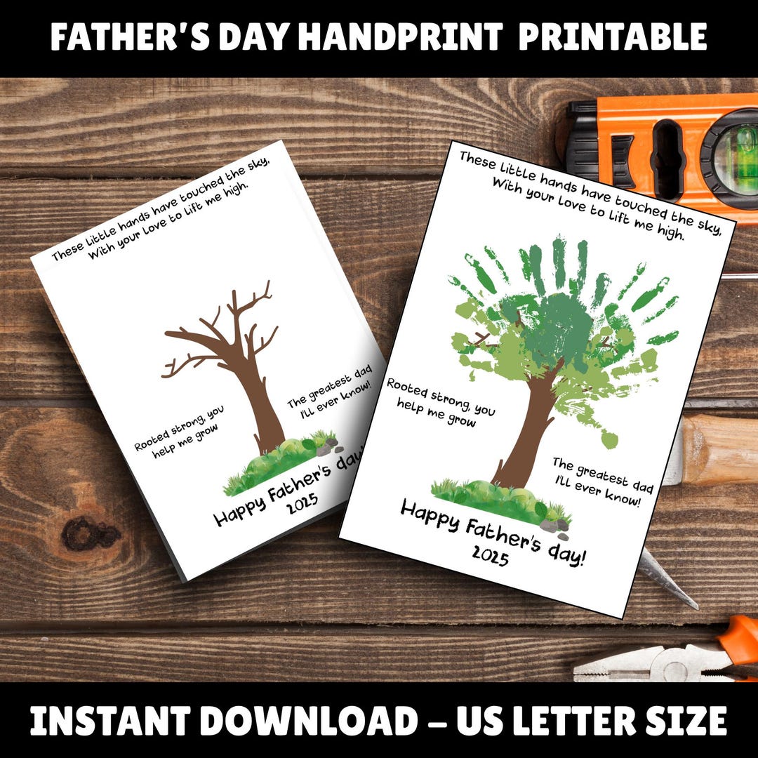 Father's Day Handprint Tree Craft: DIY Card Keepsake (digital Download ...