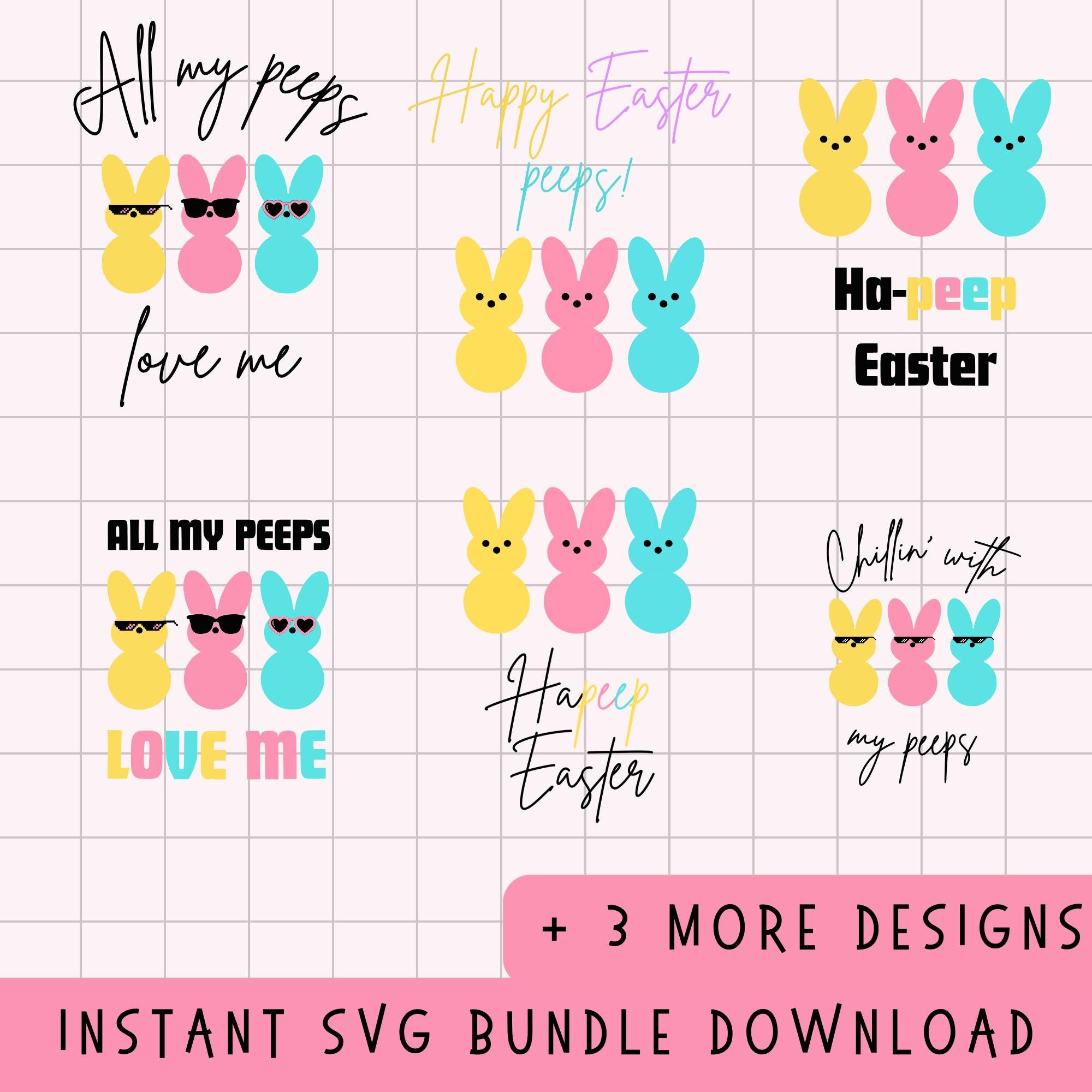 Peeps Easter SVG Bundle | 12 Funny Cricut Cut Files for T-shirts ...