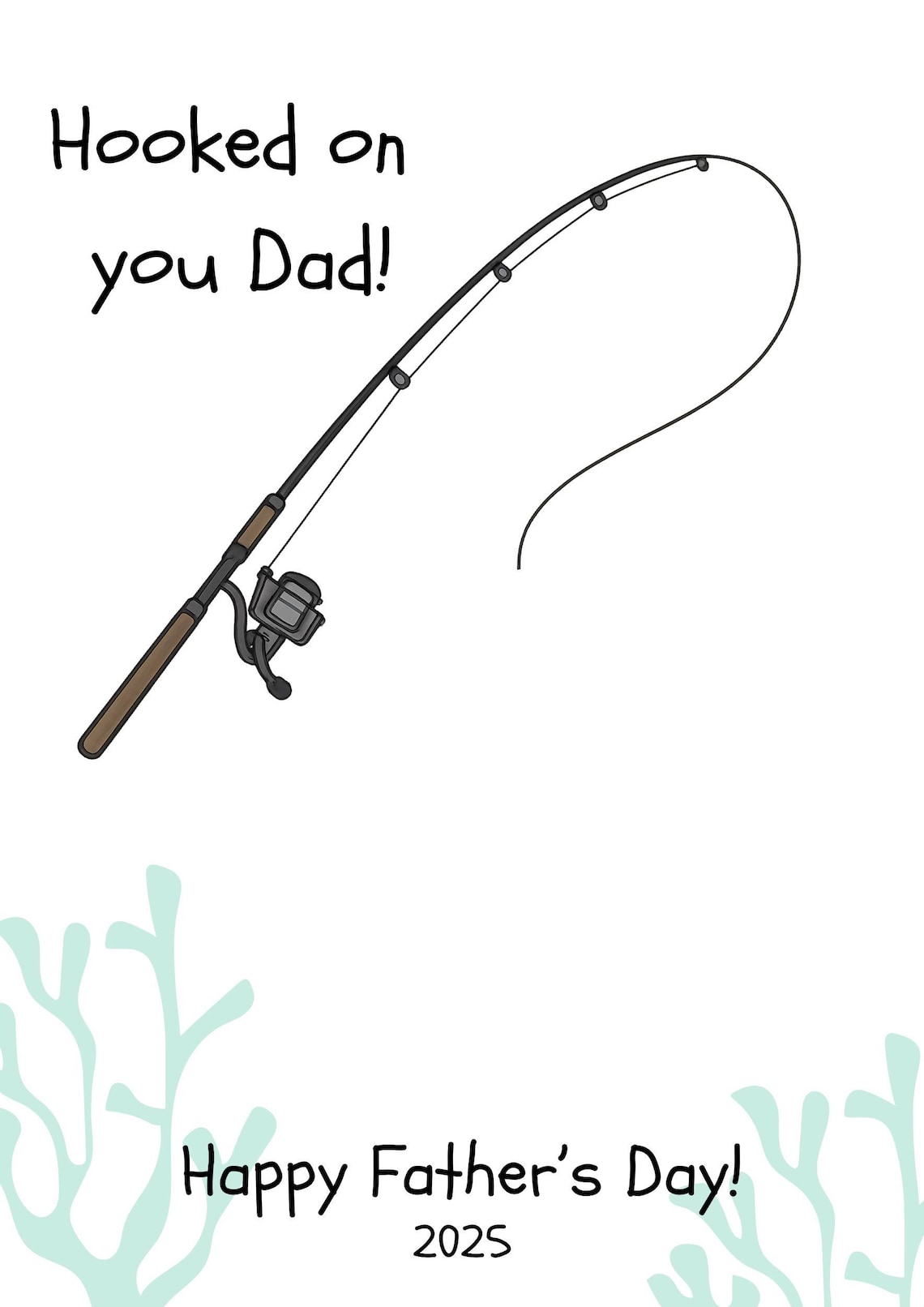 Father's Day Fishing Handprint Craft: 'hooked on You' Gift (PDF) - Etsy