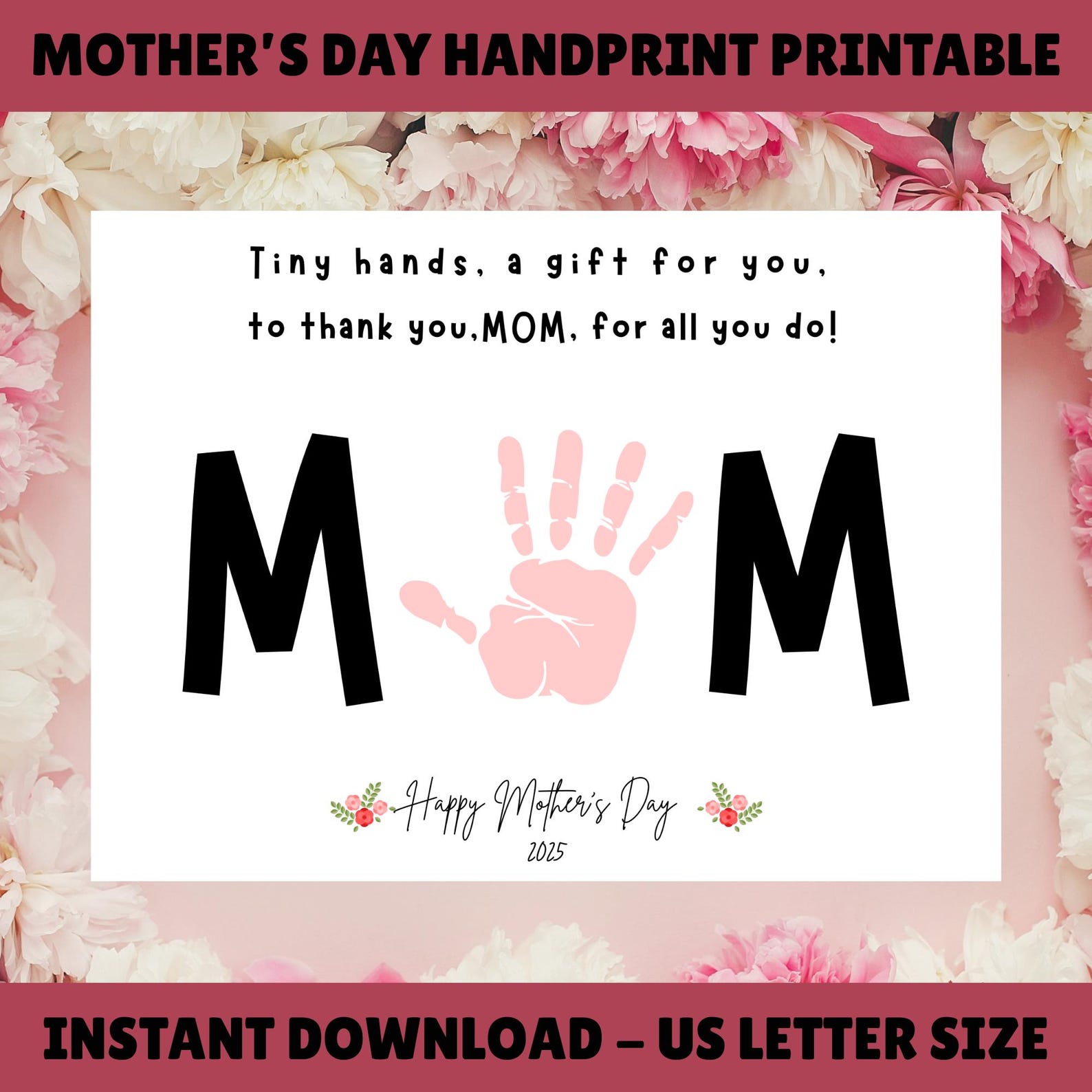 Mother’s Day Handprint Craft for Kids Printable Poem Gift for Mom ...