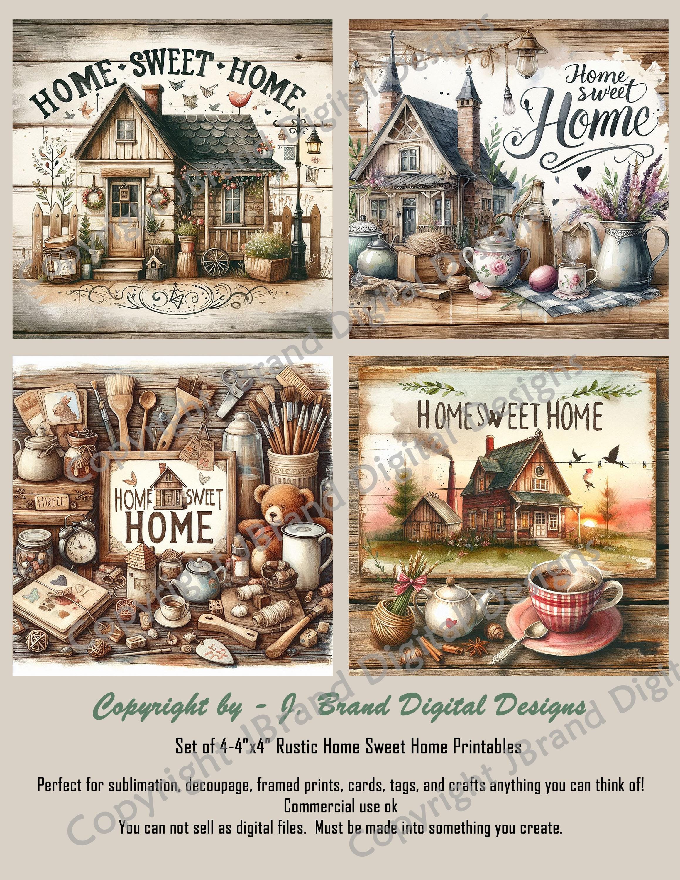 Rustic Home Sweet Home Image: Farmhouse Country Wall Art (digital ...