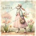 Vintage Lady Easter Rabbit Digital Image, Farm, Country, Digital ...