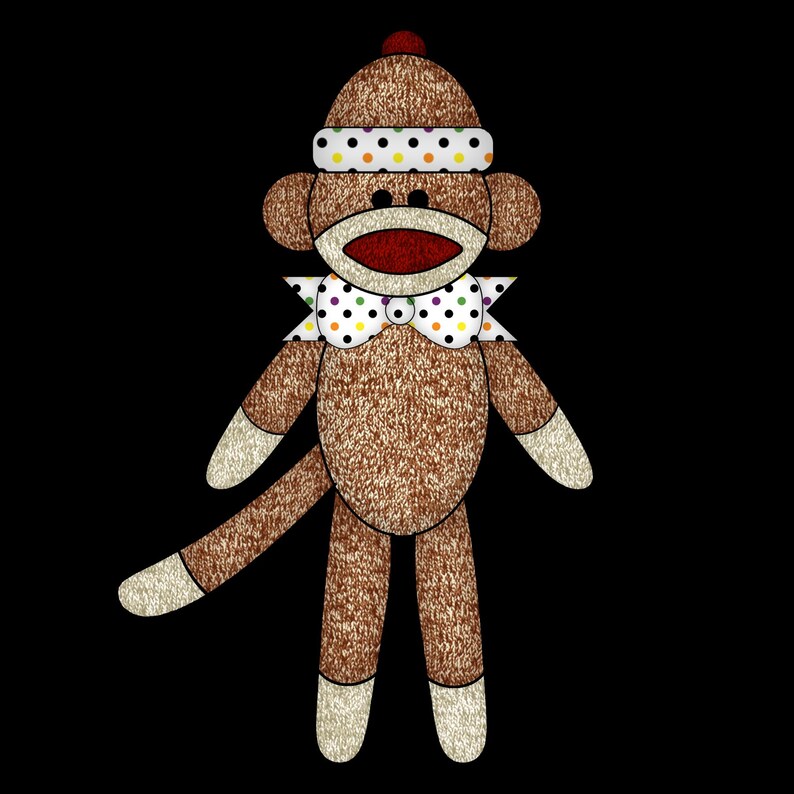 Halloween Sock Monkey Clipart With Bonus 12x12 Digital Papers for ...