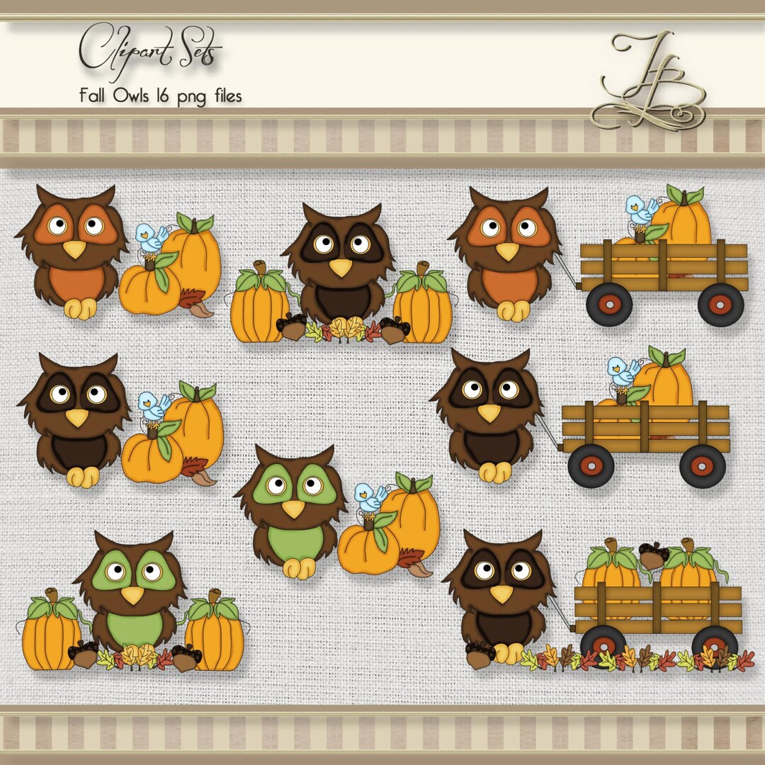 Fall Owl Clipart, Thanksgiving Pumpkin PNG Files (digital Download) - Etsy