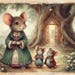 Vintage Mouse Family Tree House Image, Printable Wall Art (digital ...